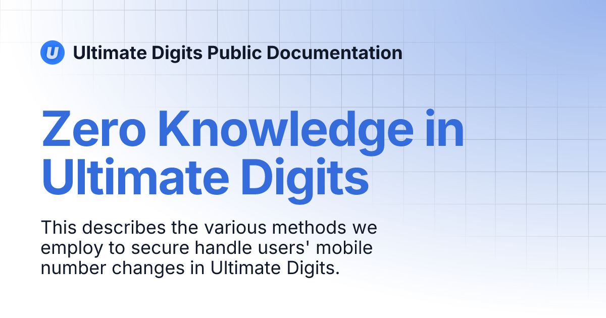 Zero Knowledge in Ultimate Digits | Ultimate Digits Public Documentation