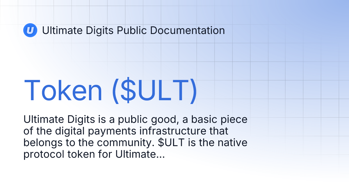 Token ($ULT) | Ultimate Digits Public Documentation